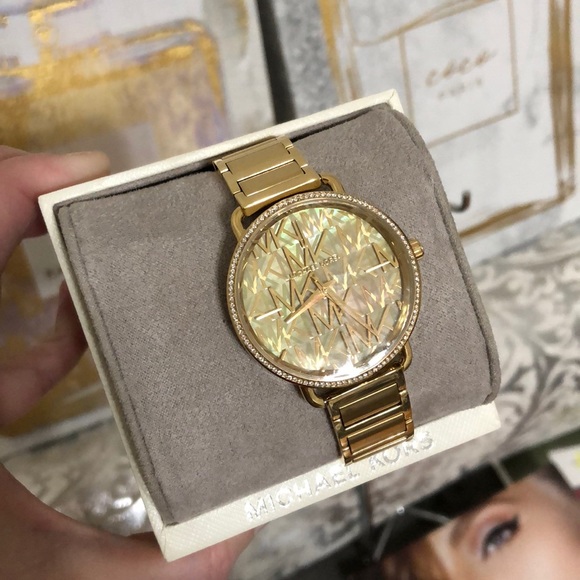 Michael Kors | Accessories | Nwt Michael Kors Mk Logo Gold Watch | Poshmark